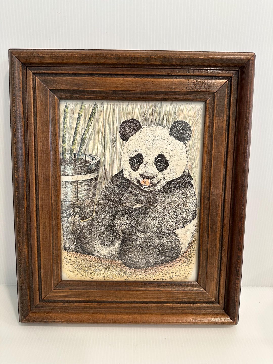 Rare and Beautiful Panda Bear Framed Print by Artist Nancy Bicknell ...