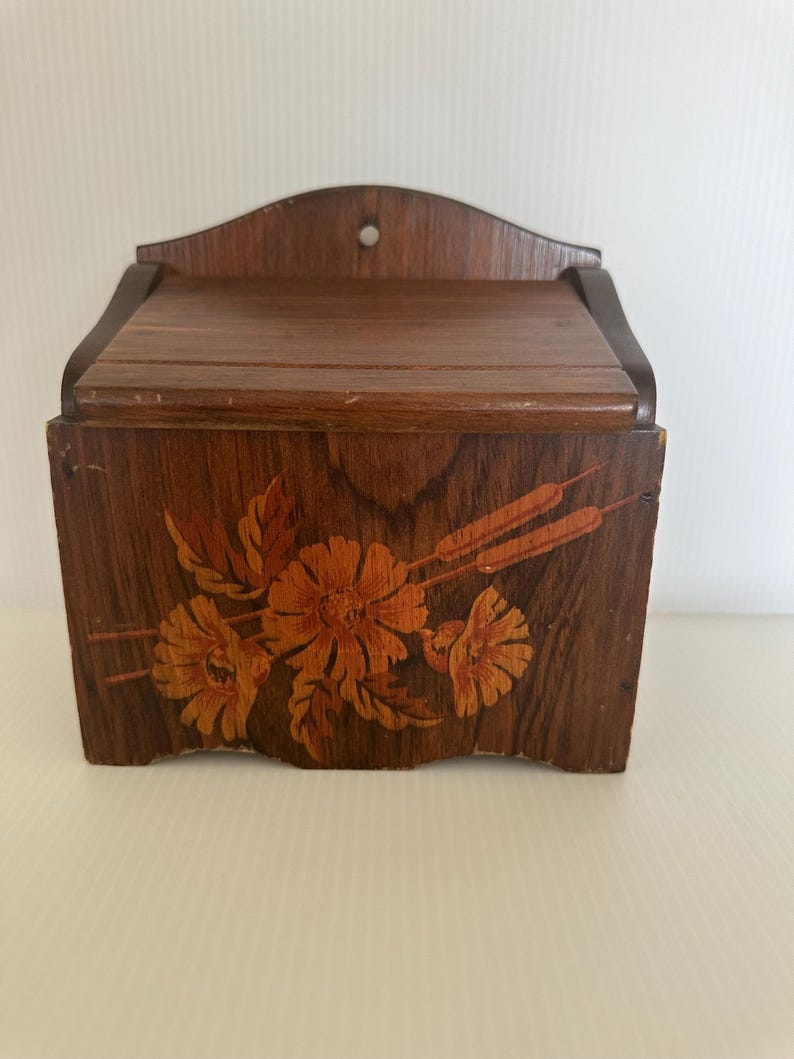 Vintage 1970s Cornwall Maine Wooden Hanging Recipe Box With Lid - Etsy
