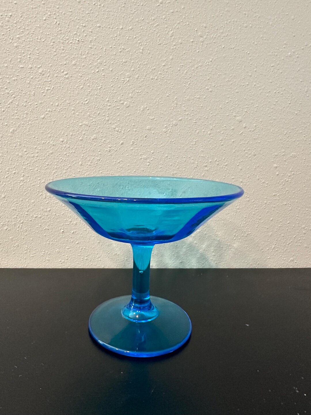Light Blue Glass Pedestal Bowl Dish Compote - Etsy
