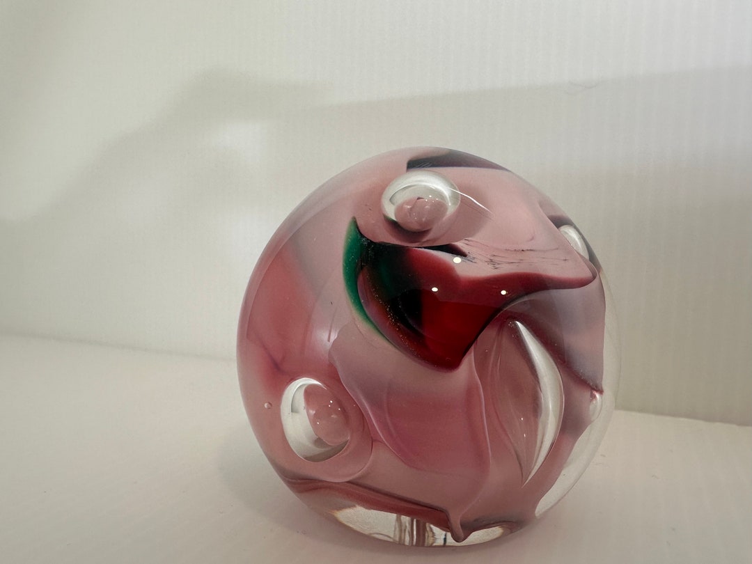 Vintage Karg Signed Glass Paperweight - Etsy