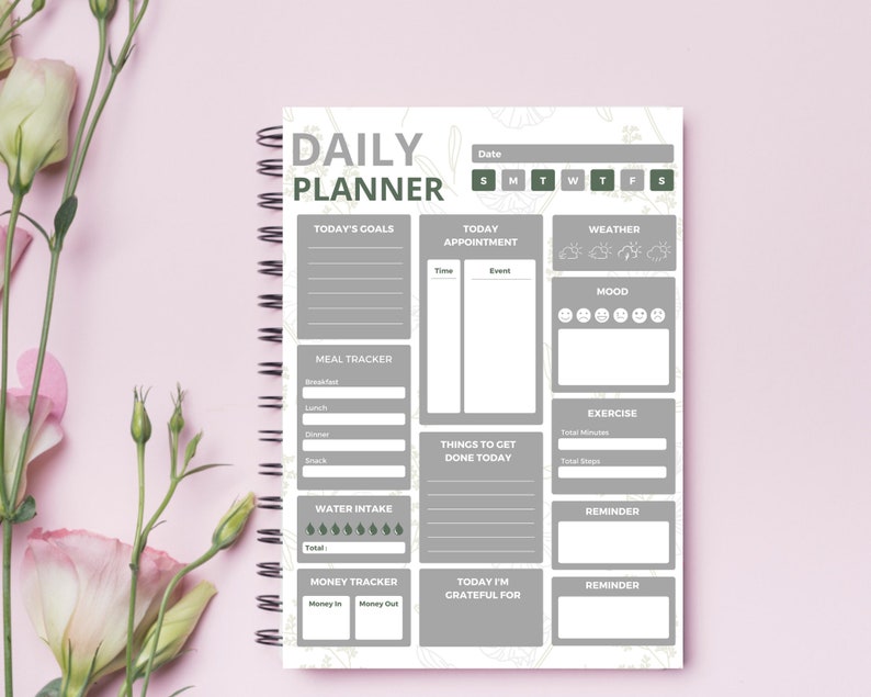 Printable Daily Planner Fillable, Daily to Do List, Productivity ...