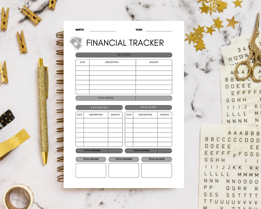 Financial Tracker Printable Pdf,expense Planner,daily Planner Pages ...