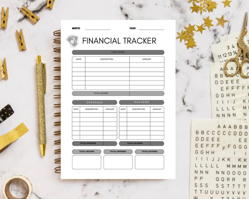 Financial Tracker Printable Pdf,expense Planner,daily Planner Pages ...