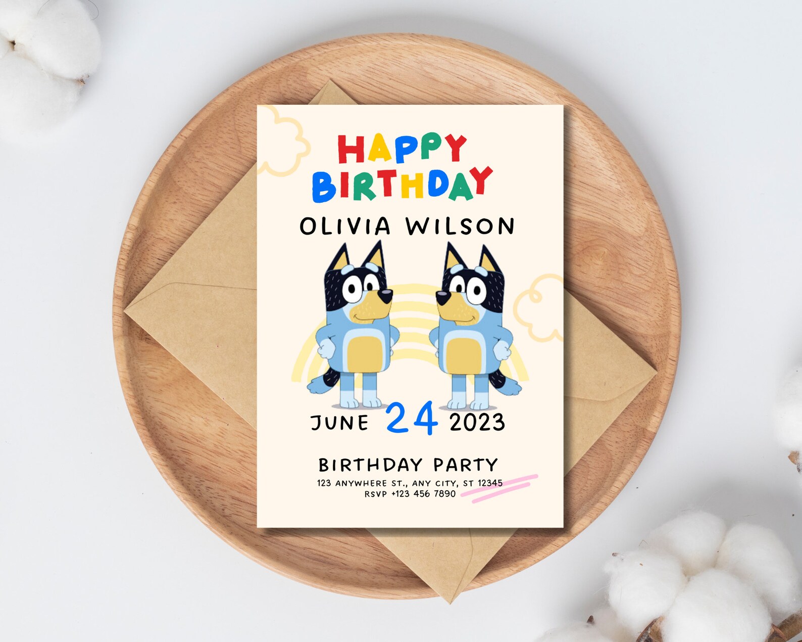 Editable Bluey Party Invitation Bluey Birthday Invitation - Etsy