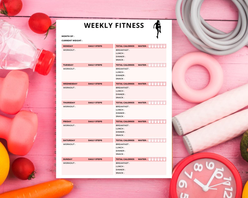 Weekly Workout Planner Printable, 7 Days Fitness Planner, Exercise ...