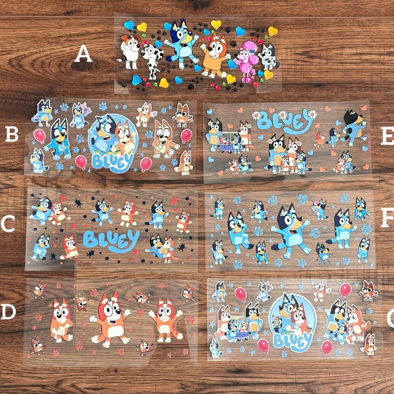 Uv Bluey Dtf Transfers - Etsy