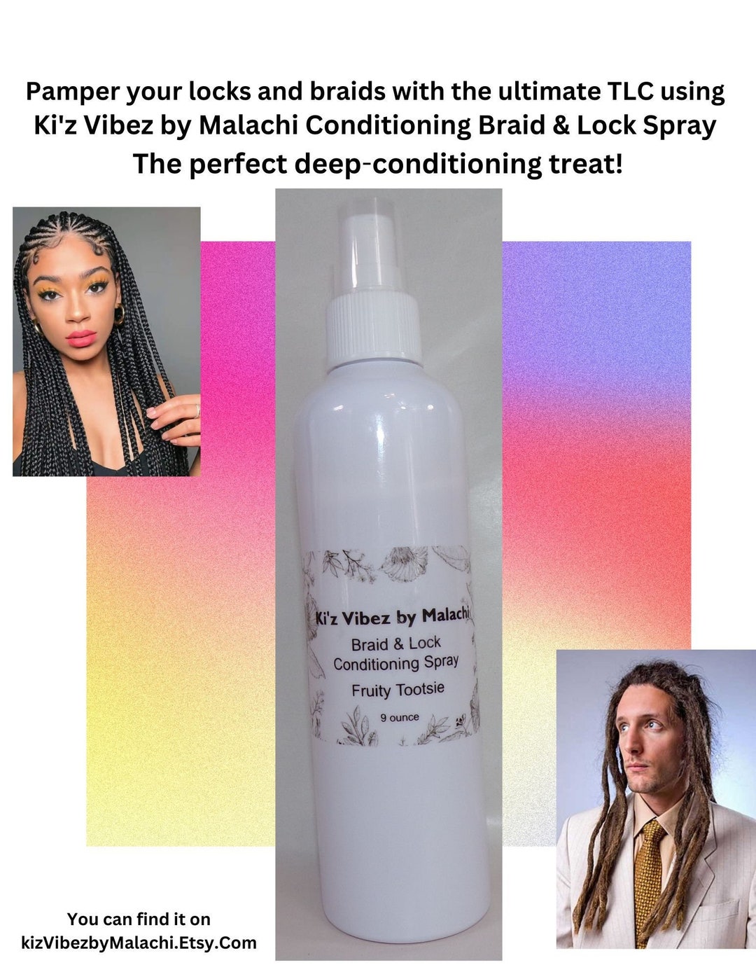 Men and Women 8 Oz. Braid, Lock & Natural Hair Conditioning Spray all ...