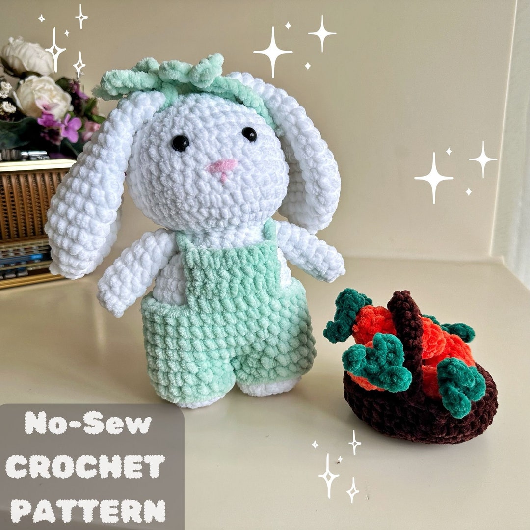 Bunny & Onesie Crochet Pattern, No Sew Rabbit Amigurumi, Overalls ...