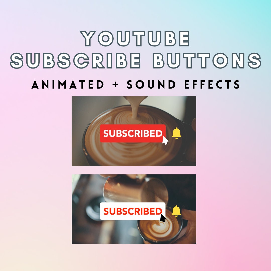 Youtube Subscribe Buttons (2-pack) | Animated & Sound Effects | Easy-to ...