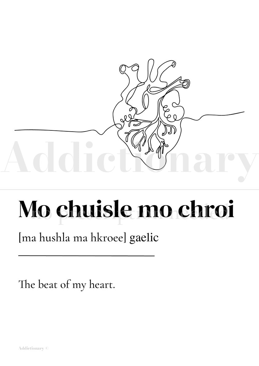 Mo Chuisle Mo Chroi Definition Printable / Valentine's Day Gift, Gift ...