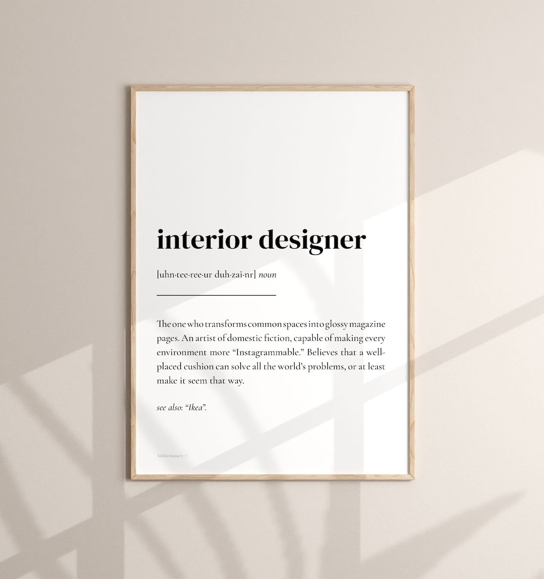 Interior Designer Poster Definition, Printable Design / Interior ...