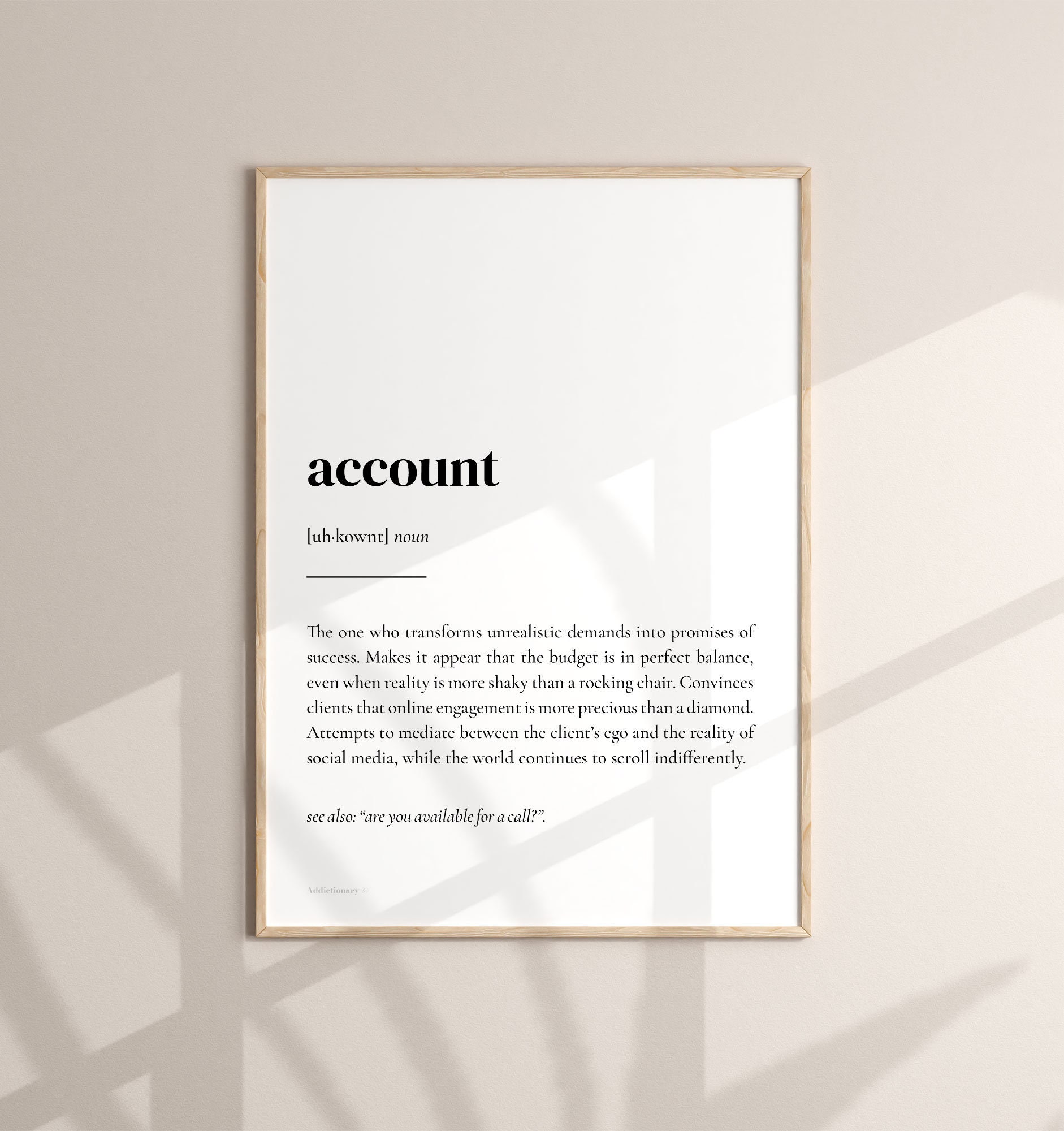 Account Poster Definition, Printable Design / Account Art, Printed ...