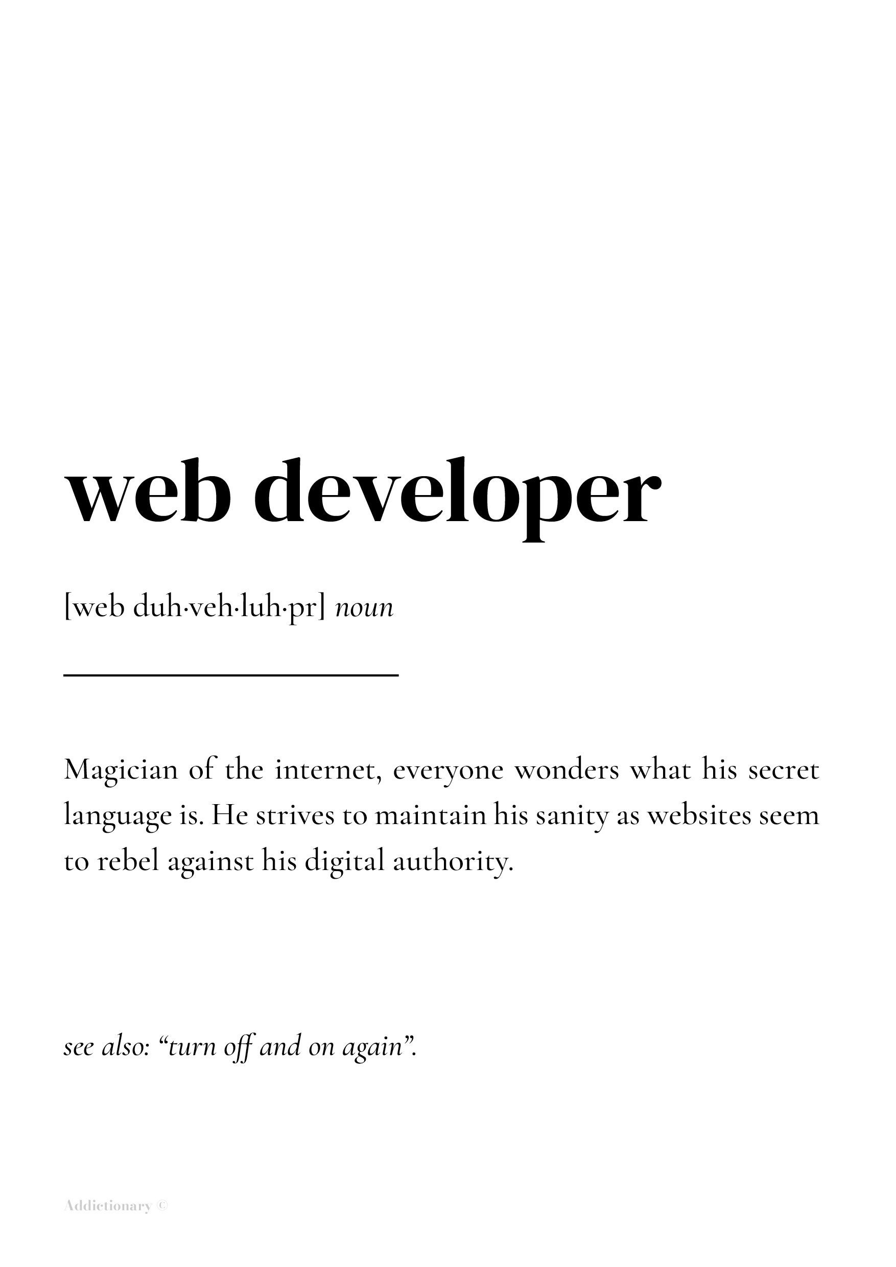 Web Developer Poster Definition, Printable Design / Web Developer Art ...