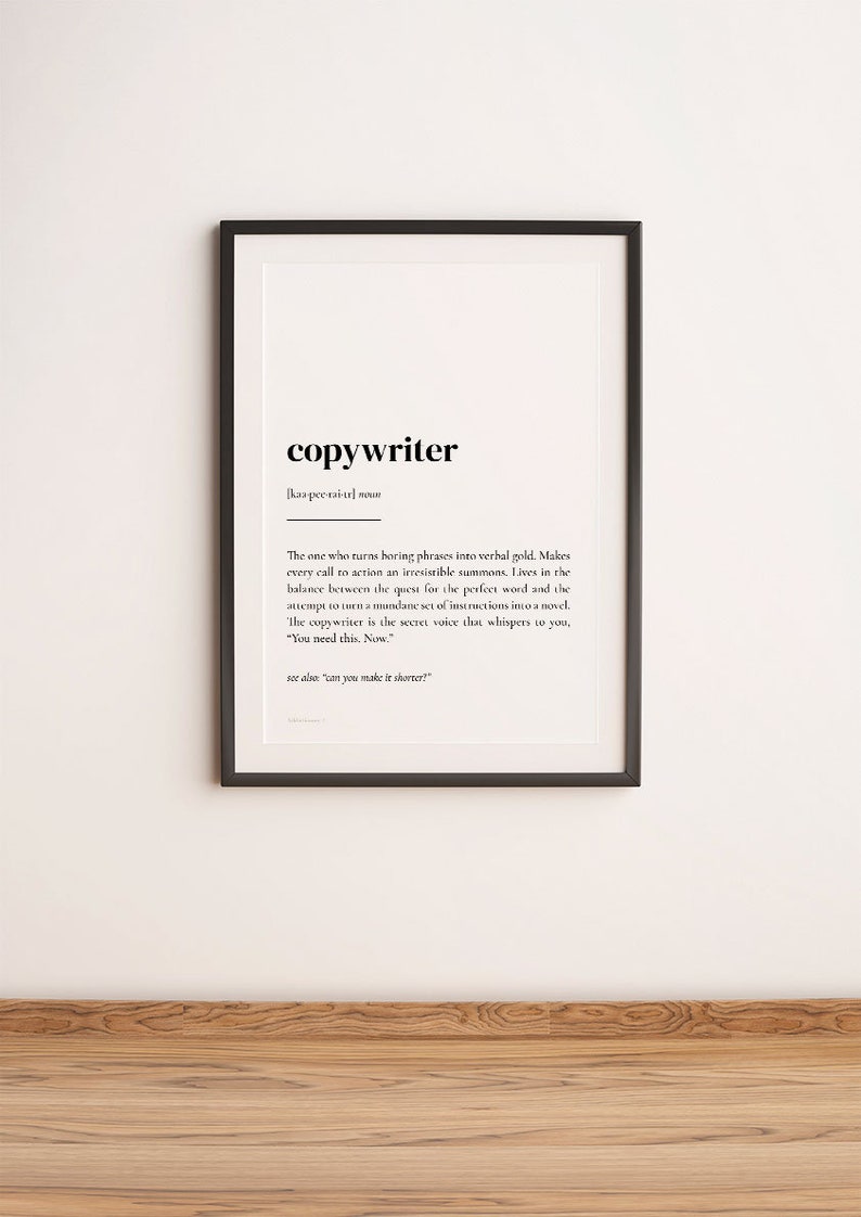 Copywriter Poster Definition, Printable Design / Graphic Wall Art ...