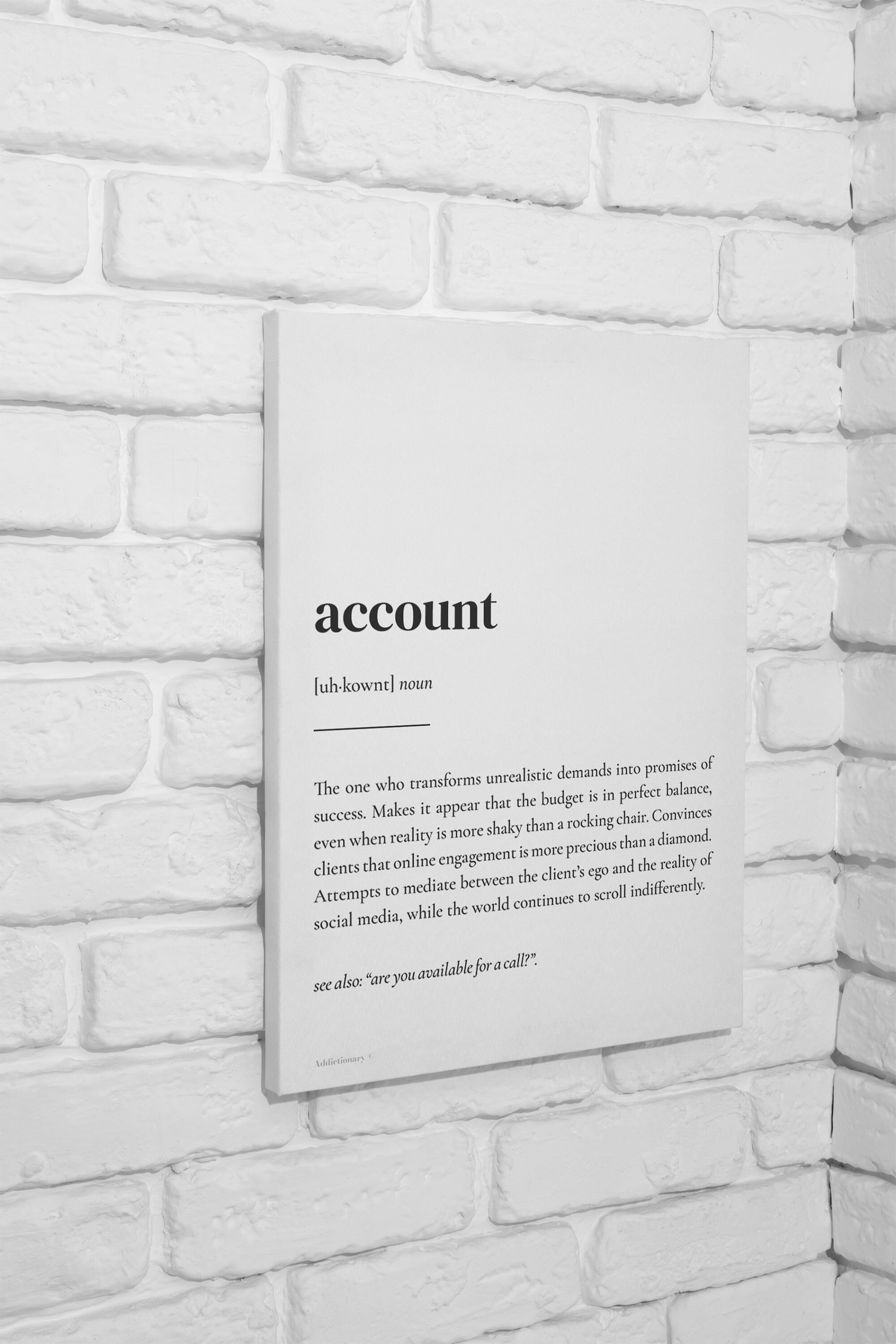 Account Poster Definition, Printable Design / Account Art, Printed ...