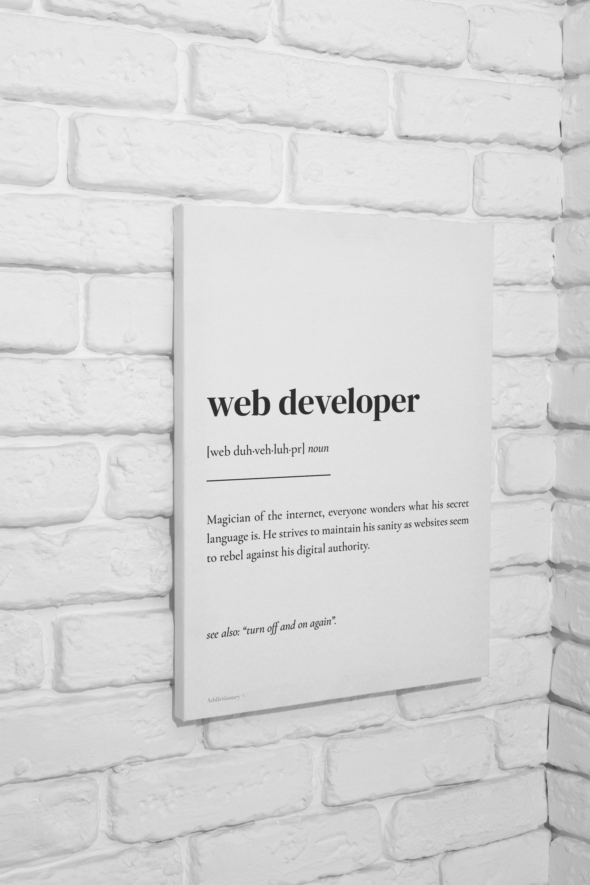 Web Developer Poster Definition Printable Design Web Developer Art Printed Words Ironic