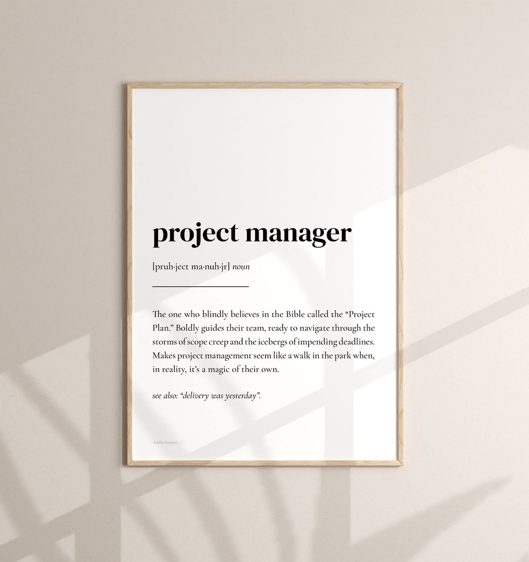 Project Manager Poster Definition, Printable Design / Project Manager ...