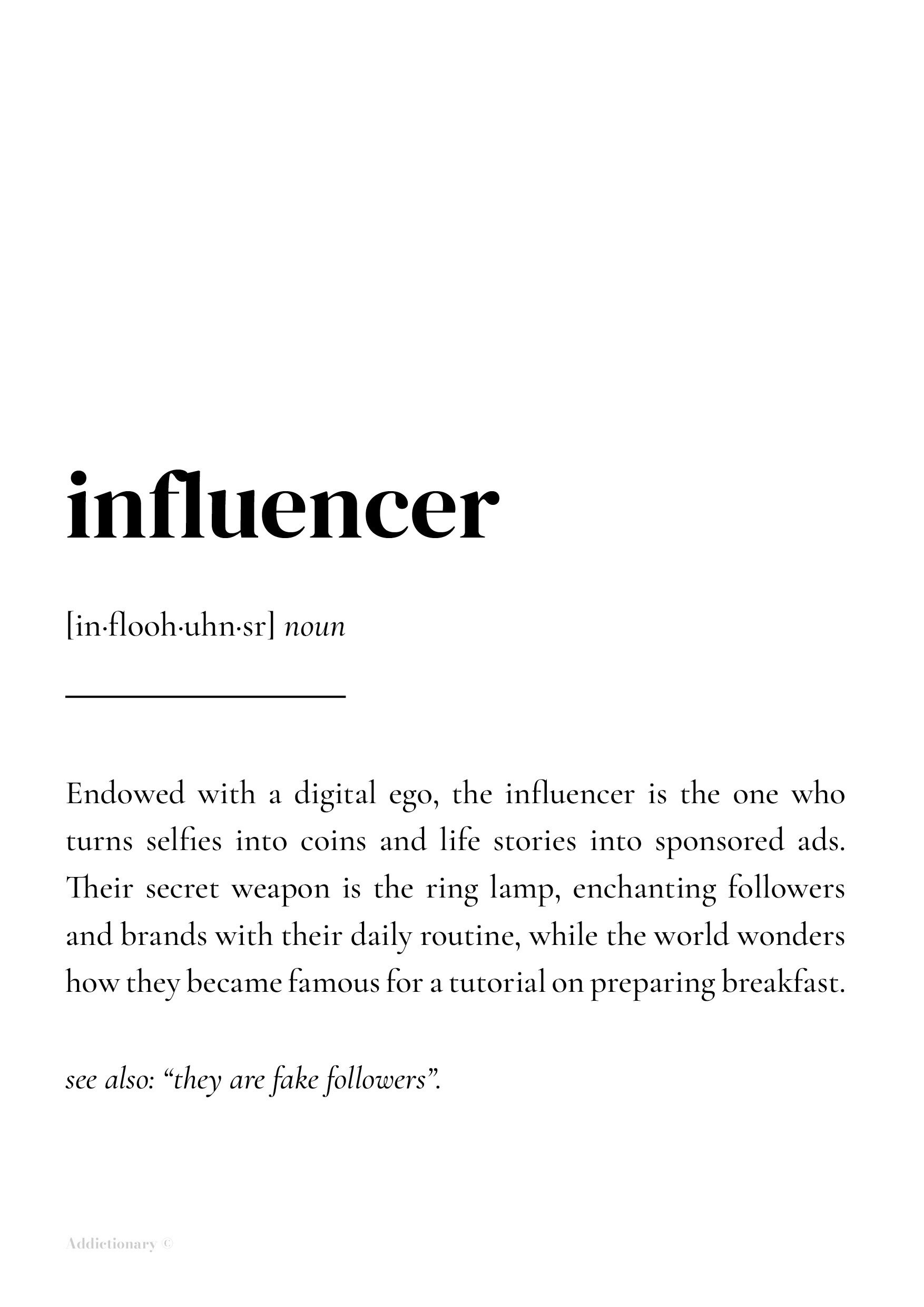Influencer Poster Definition, Printable Design / Influencer Art ...