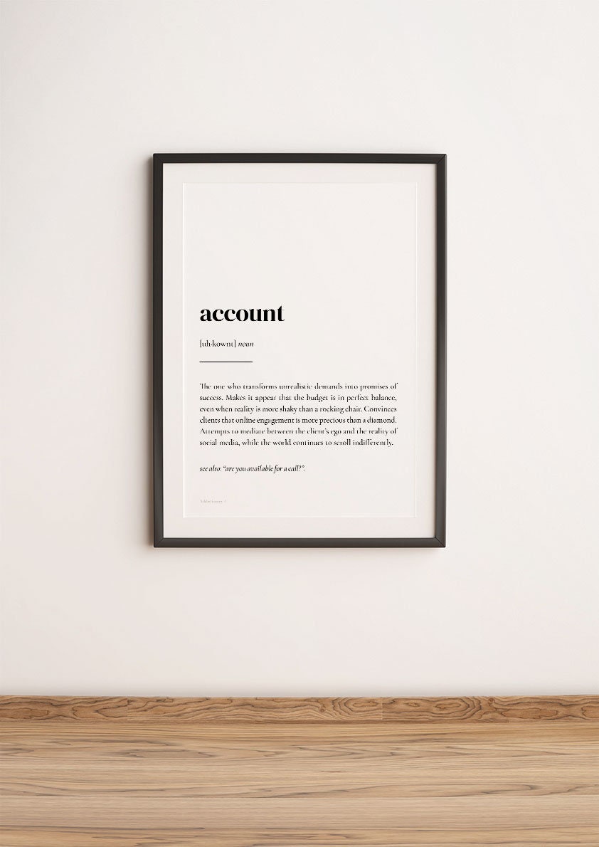 Account Poster Definition, Printable Design / Account Art, Printed ...