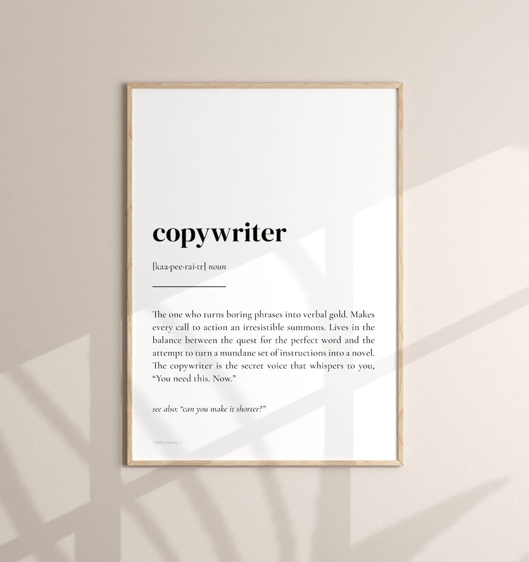 Copywriter Poster Definition, Printable Design / Graphic Wall Art ...