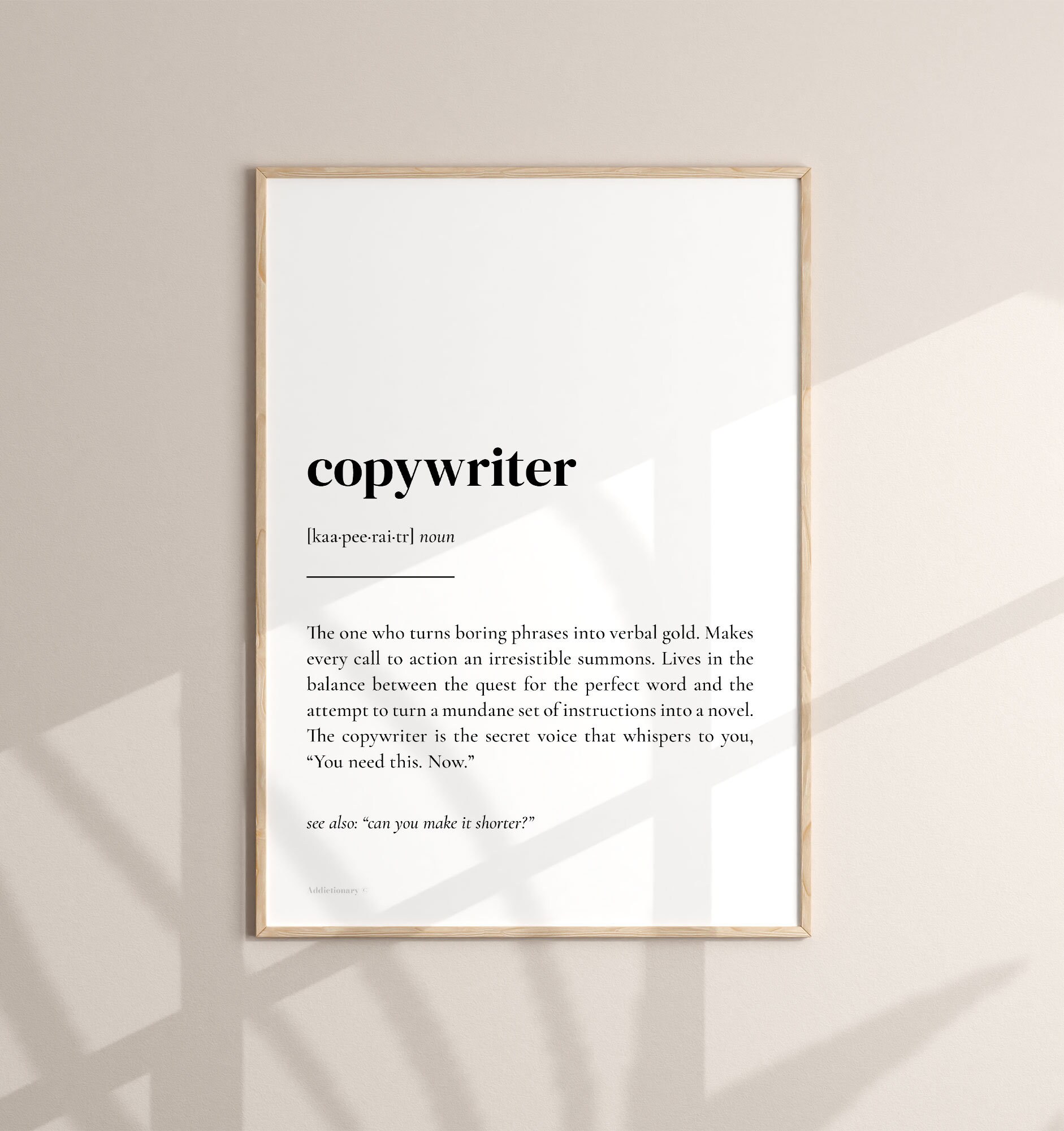 Copywriter Poster Definition, Printable Design / Graphic Wall Art ...