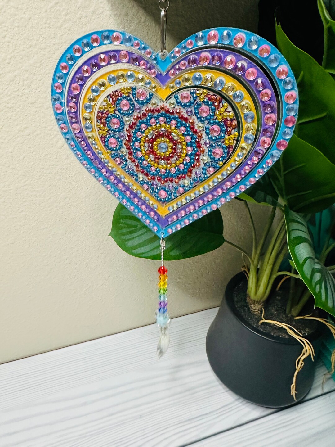 Mandala Wind Chime Heart Wind Chime Rainbow Wind Chime - Etsy