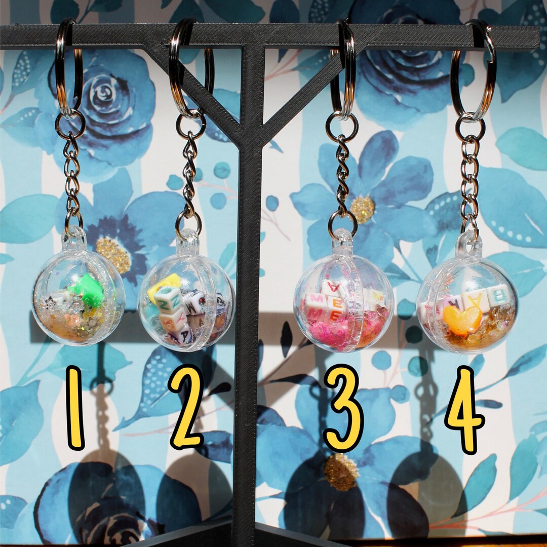 Ball Capsule Glitter Shaker Stim Keychain; Meow/nya/bark/grr - Etsy