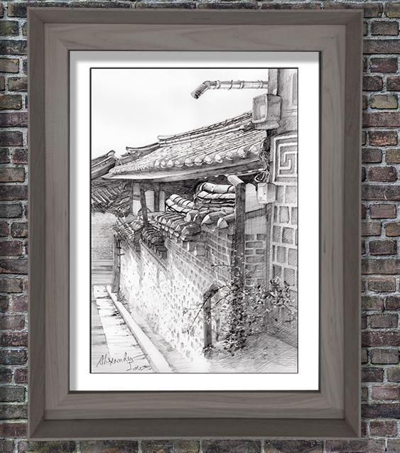 Seoul Hanok Village Urban Sketch | Traditional Korean Architecture ...