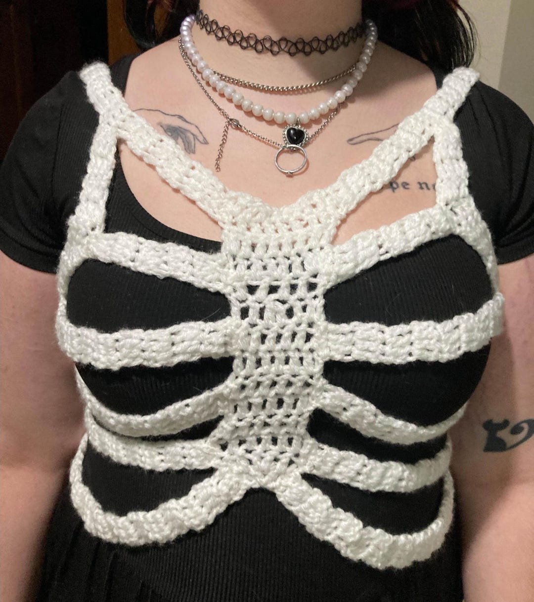 Crochet PATTERN Viral Tiktok Skeleton Ribcage Halloween Corset Top ...