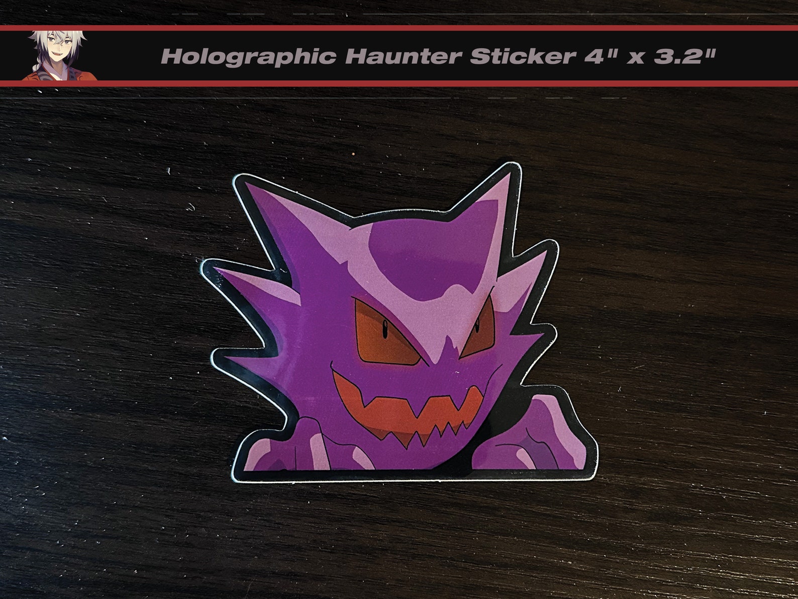 Holographic Pokemon Ghost Type Sticker Pack Tag Gastly, Haunter, Gengar ...