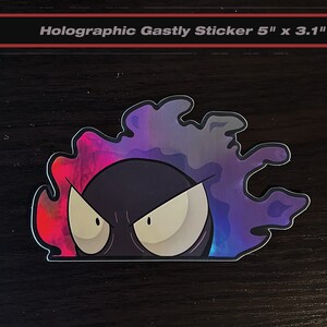 Holographic Pokemon Ghost Type Sticker Pack Tag Gastly, Haunter, Gengar ...