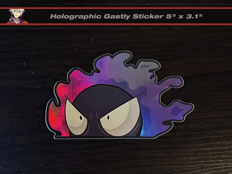 Holographic Pokemon Ghost Type Sticker Pack Tag Gastly, Haunter, Gengar ...