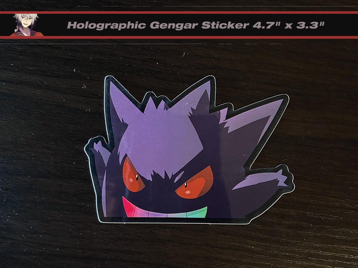 Holographic Pokemon Ghost Type Sticker Pack Tag Gastly, Haunter, Gengar ...