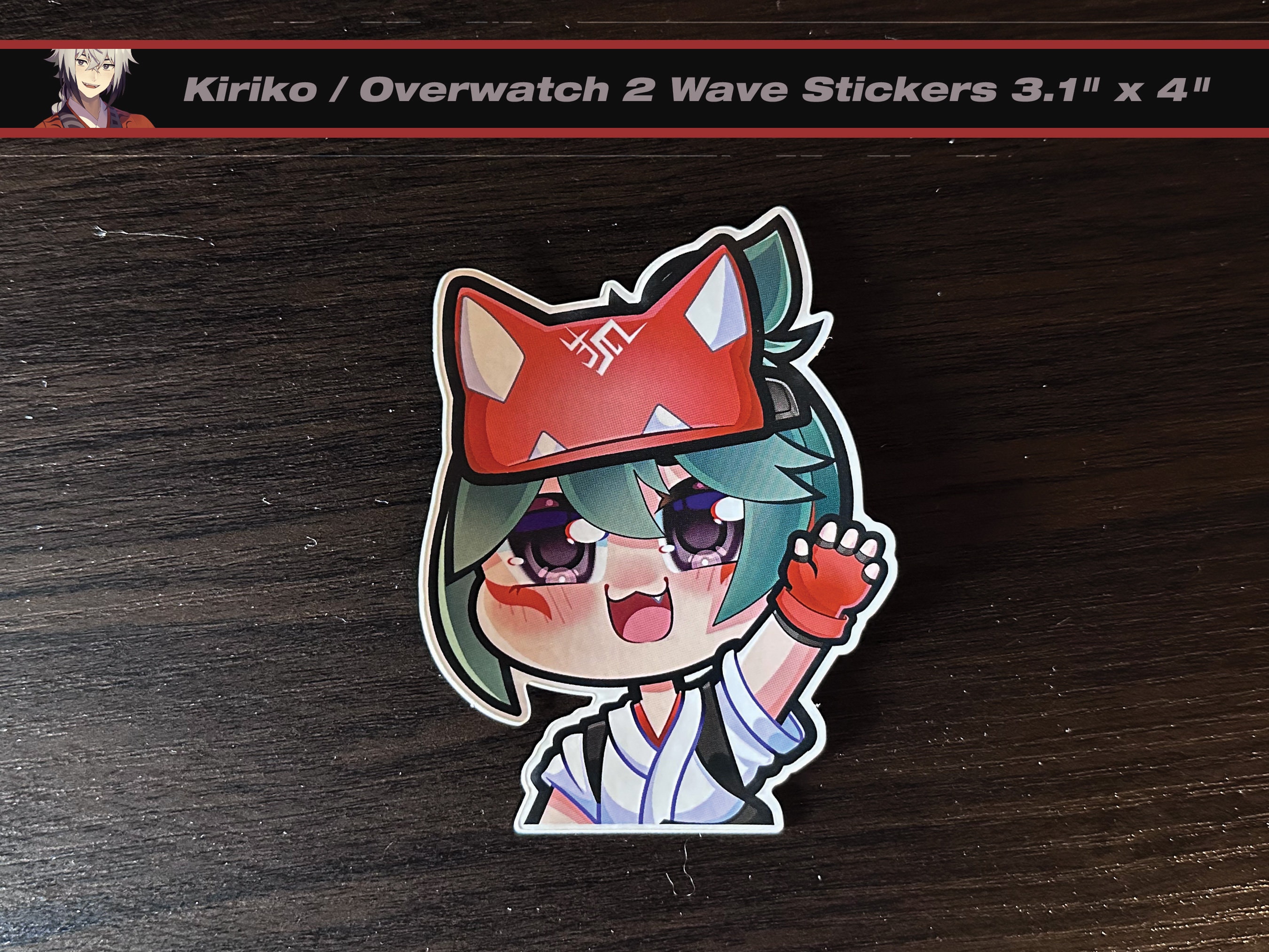 Overwatch 2 Kiriko Wave Peek 3.1 X 4 Vinyl Sticker Cute Stickers Laptop ...