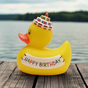 Happy Birthday Rubber Duck Cruise Ducks Kids Bath Toy Stress Relief ...