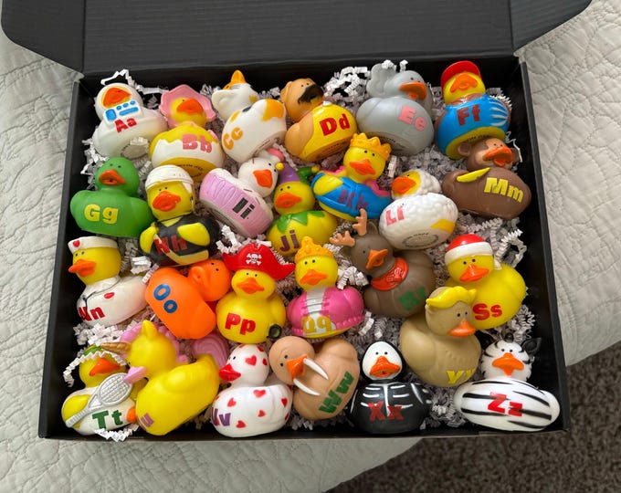 Alphabet ABC Rubber Duck Gift Set Christmas Rubber Duck Gift for Kids ...