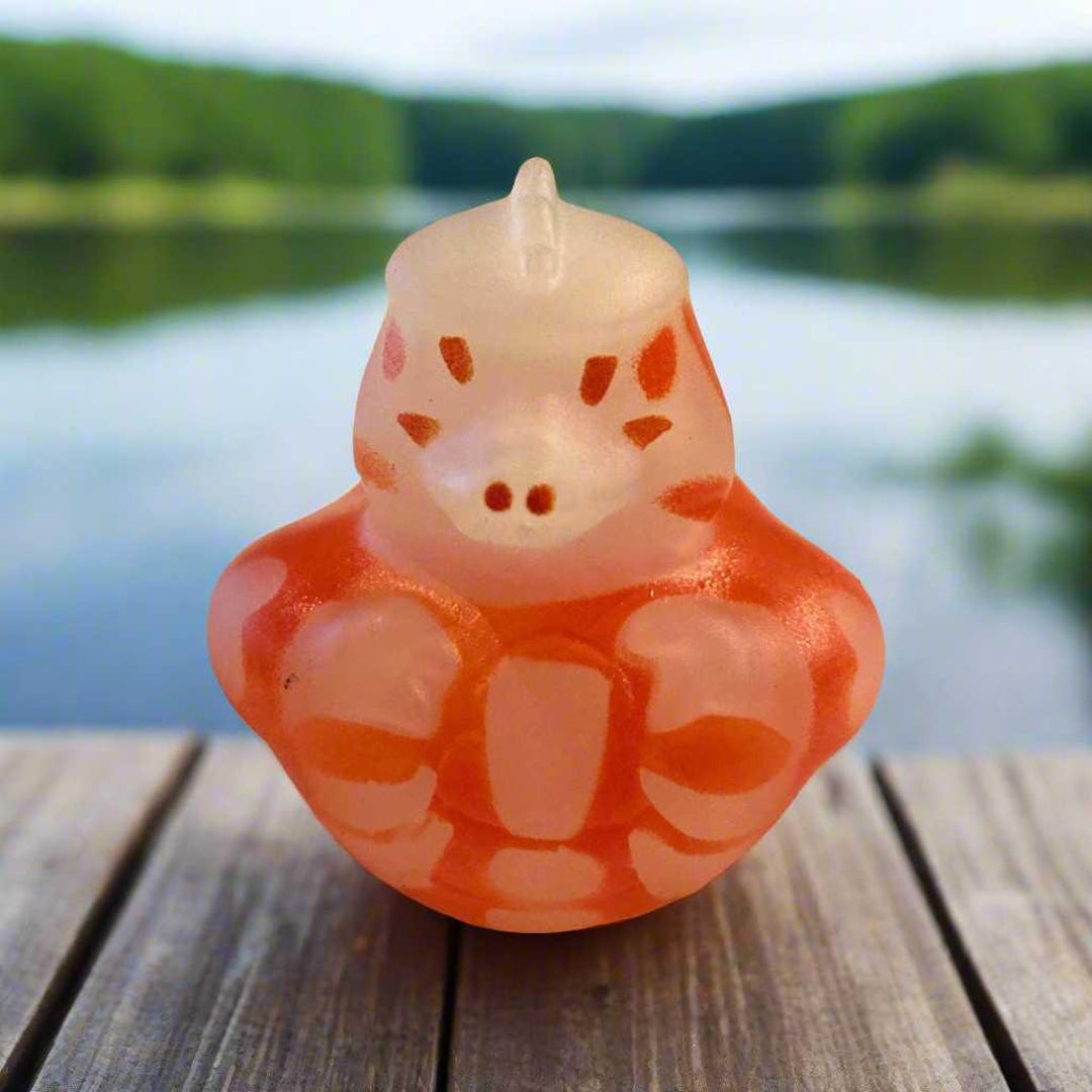 Glow Orange Dinosaur Rubber Duck Cruise Ducks Kids Bath Toys Stress ...