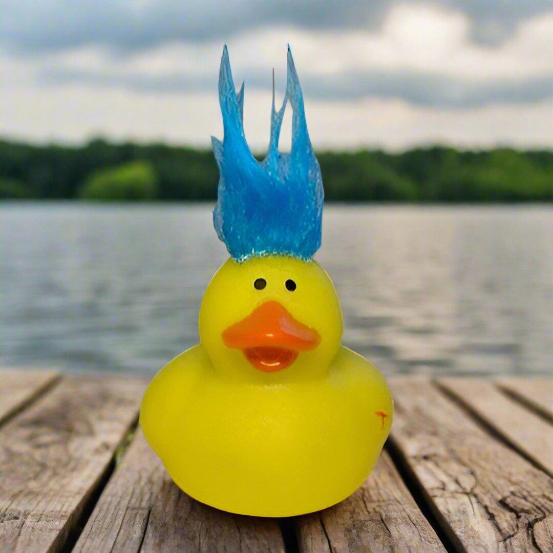 Troll Hair Yellow Rubber Duck Cruise Ducks Kids Bath Toy Stress Relief ...