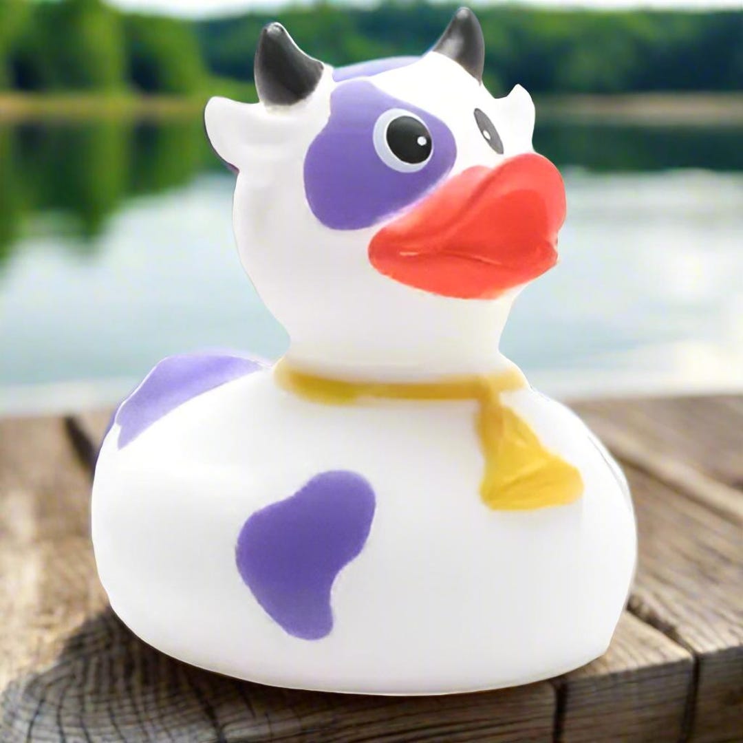Purple Cow Rubber Duck Cruise Ducks Kids Bath Toy Stress Relief ...