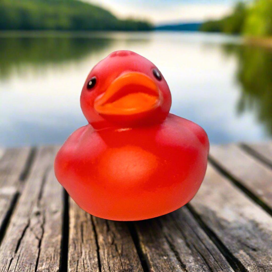 Bright Red Rubber Duck Cruise Ducks Kids Bath Toy Stress Relief ...