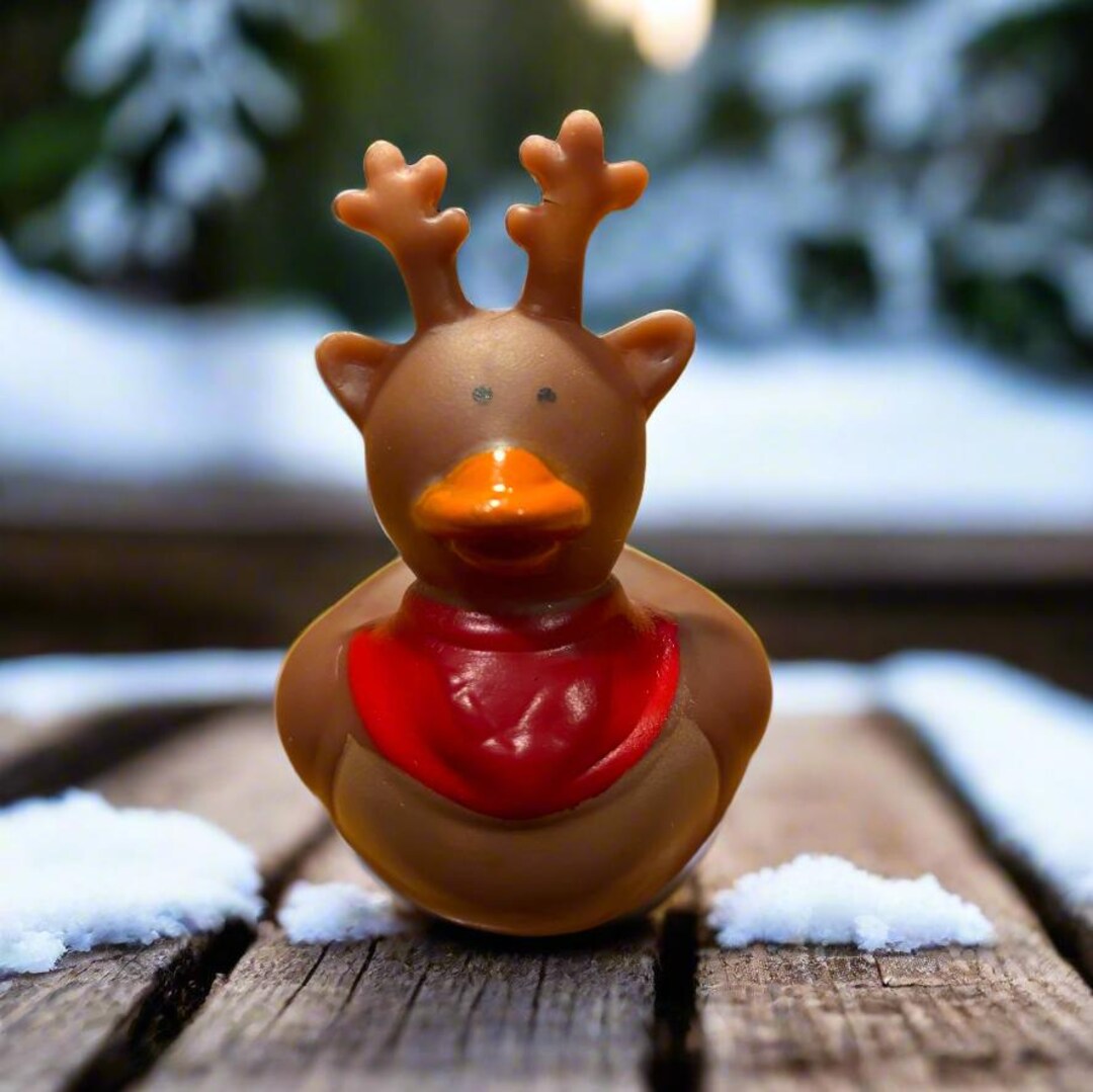Christmas Reindeer Rubber Duck Cruise Ducks Kids Bath Toy Stress Relief ...