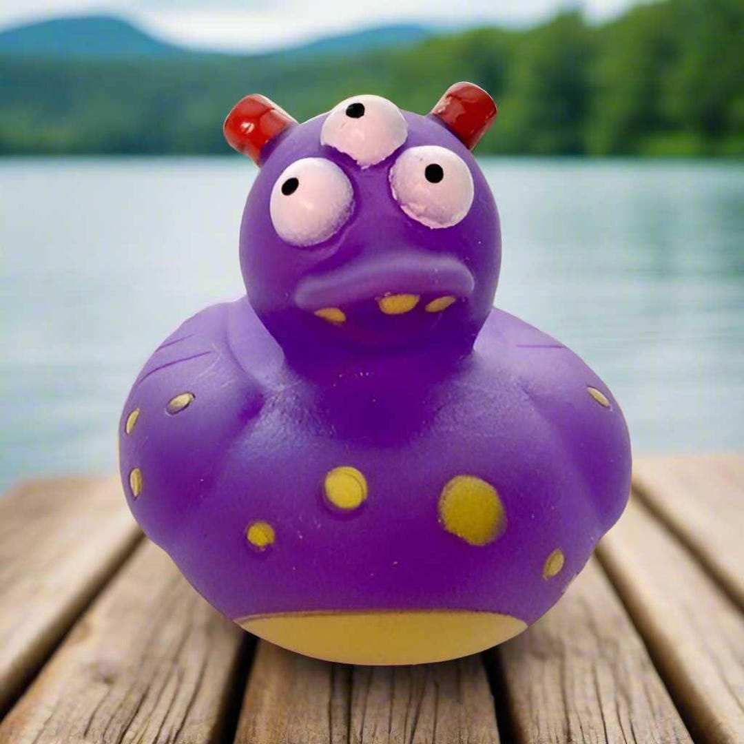 Three-eyed Monster Goblin Rubber Duck Cruise Ducks Kid Bath Toy Stress ...
