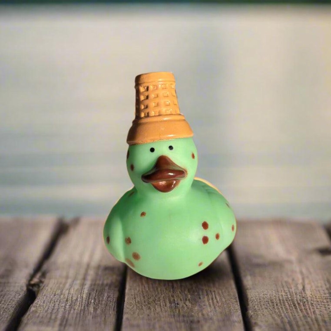 Mint Ice Cream Cone Rubber Duck Cruise Ducks Kids Bath Toys Stress ...