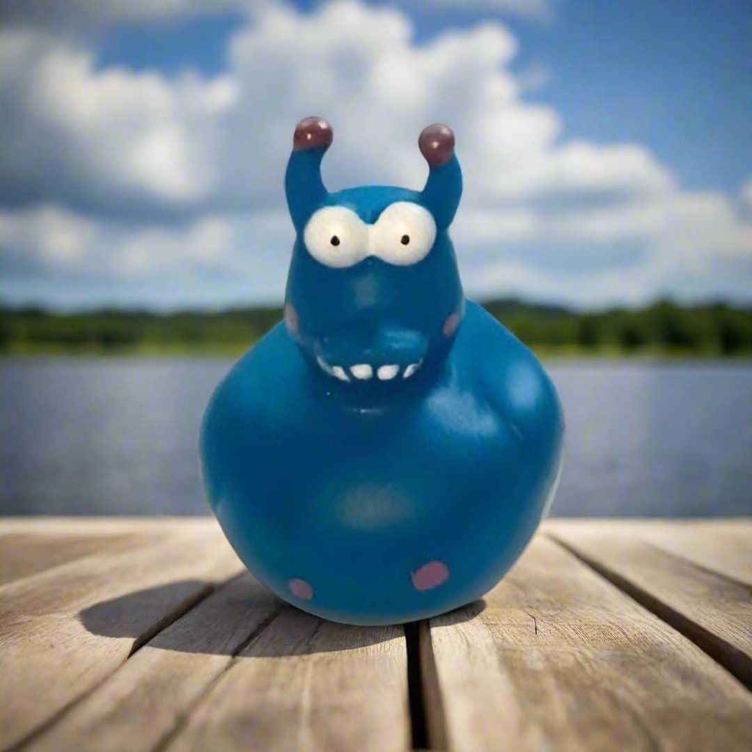 Blue Poke A Dot Alien Rubber Duck Cruise Ducks Kids Bath Toy Stress ...