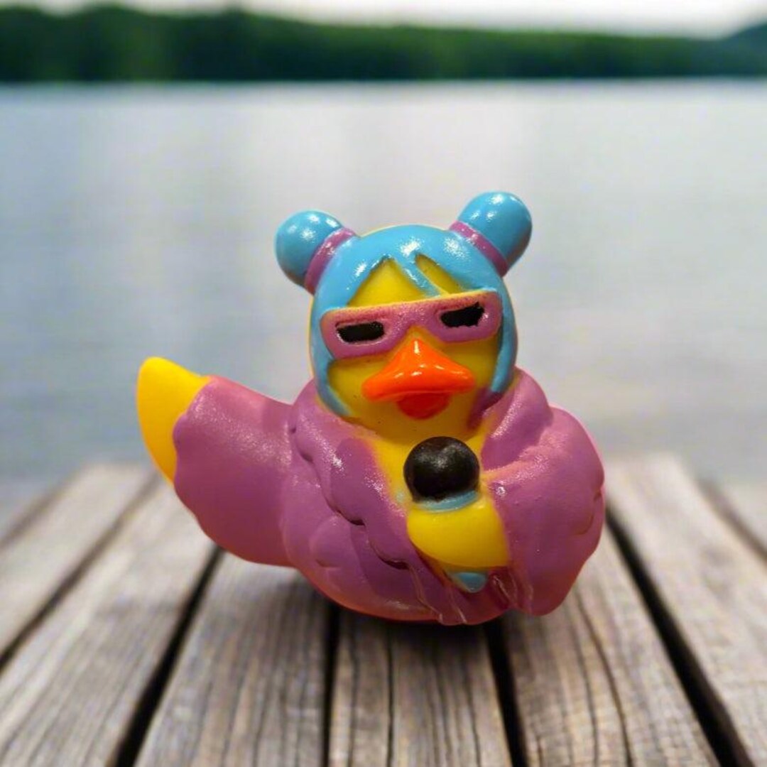 Pop Star Blue Diva Rubber Duck Cruise Ducks Kids Bath Toy Stress Relief ...