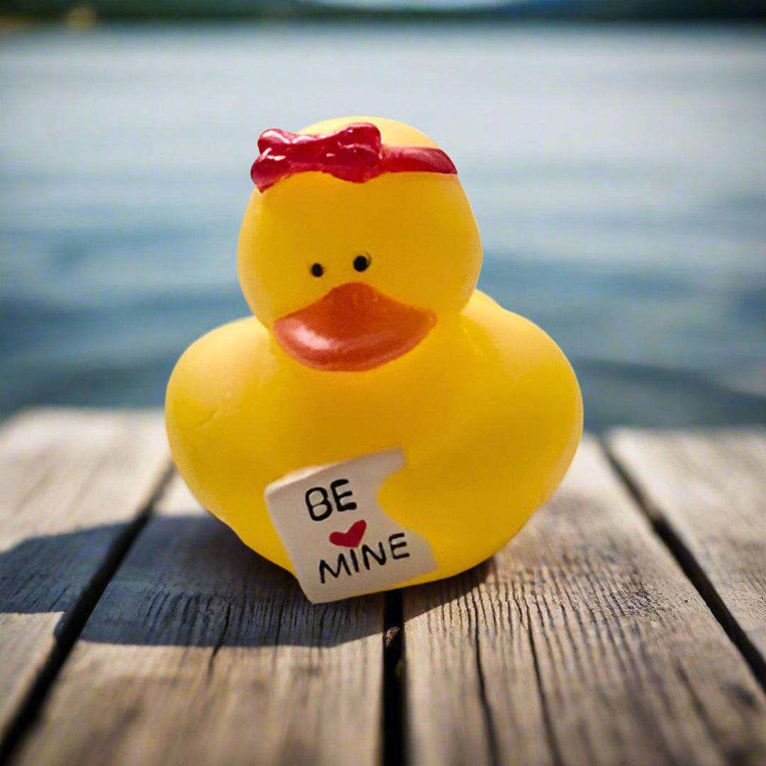 Valentine Card Red Rubber Duck Cruise Ducks Kids Bath Toy Stress Relief ...