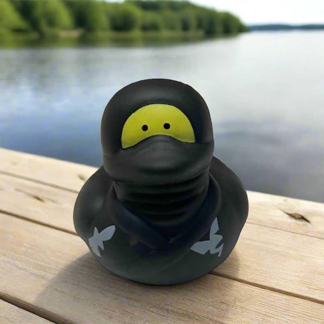 Ninja Black Rubber Duck Cruise Ducks Kids Bath Toy Stress Relief ...