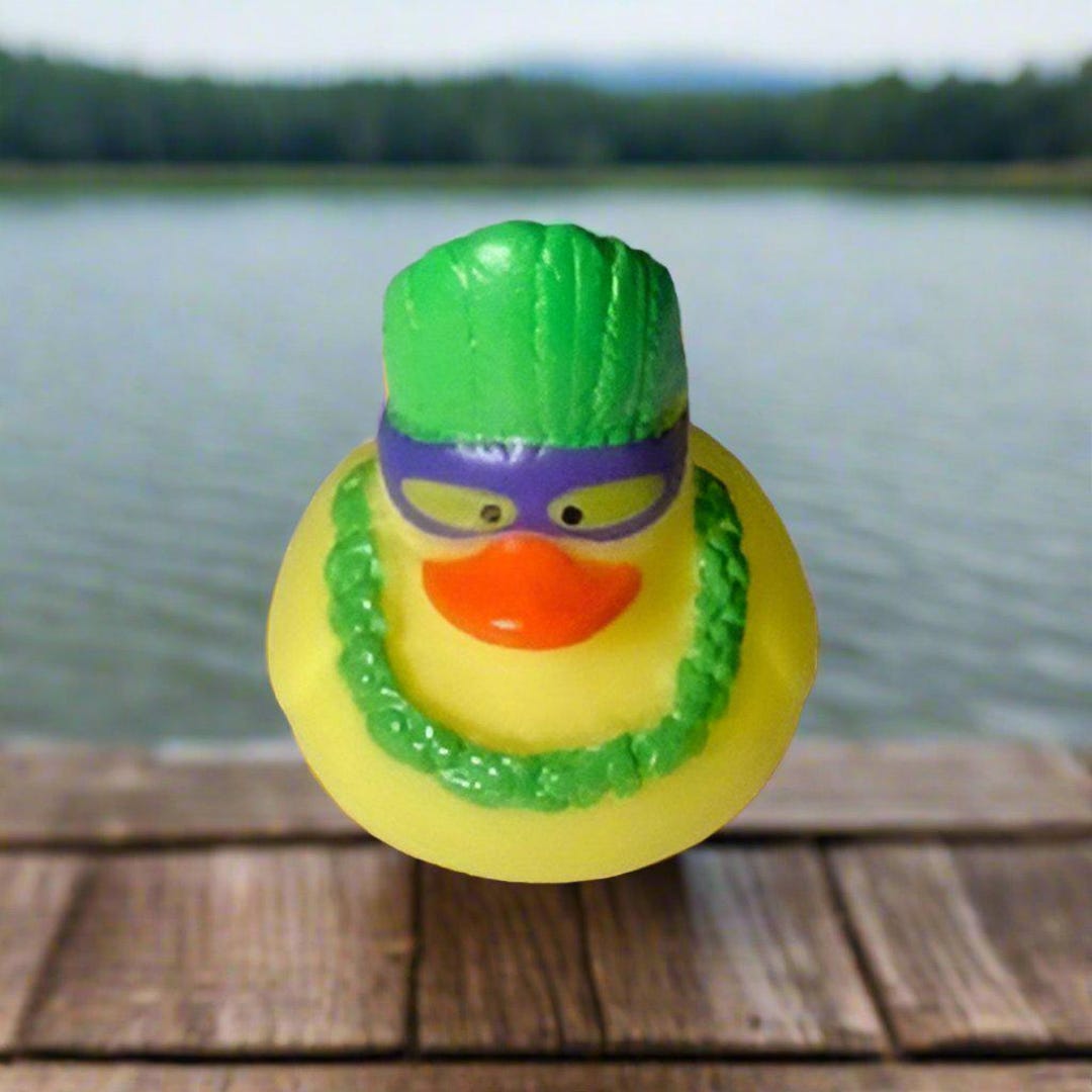 Mardi Gras Green Tiki Rubber Duck Cruise Ducks Kids Bath Toy Stress ...
