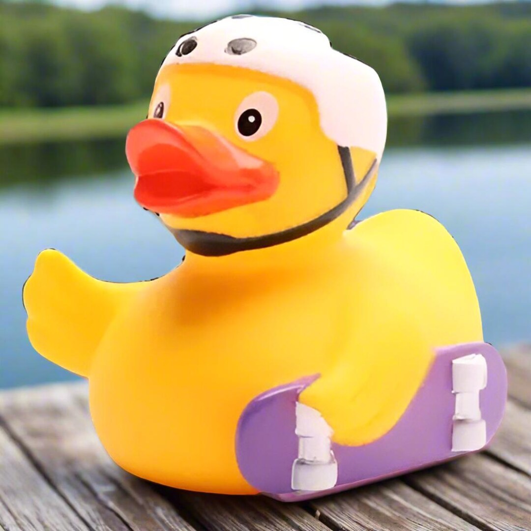Skateboard Rubber Duck Cruise Duck Kid Bath Toy Stress Relief Debugging ...