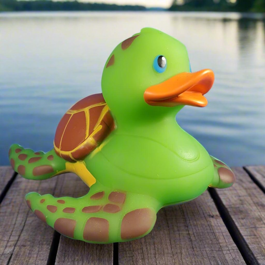 Sea Turtle Rubber Duck Cruise Duck Kids Bath Toy Stress Relief ...